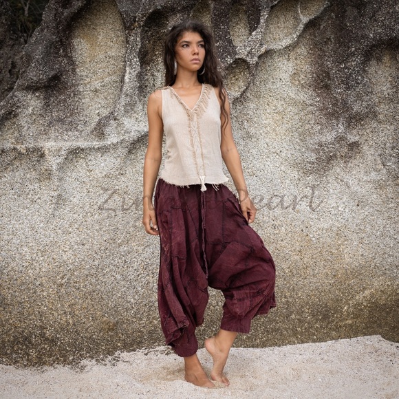 zinnia pearl | Pants & Jumpsuits | Paloma Patchwork Long Harem Pants ...